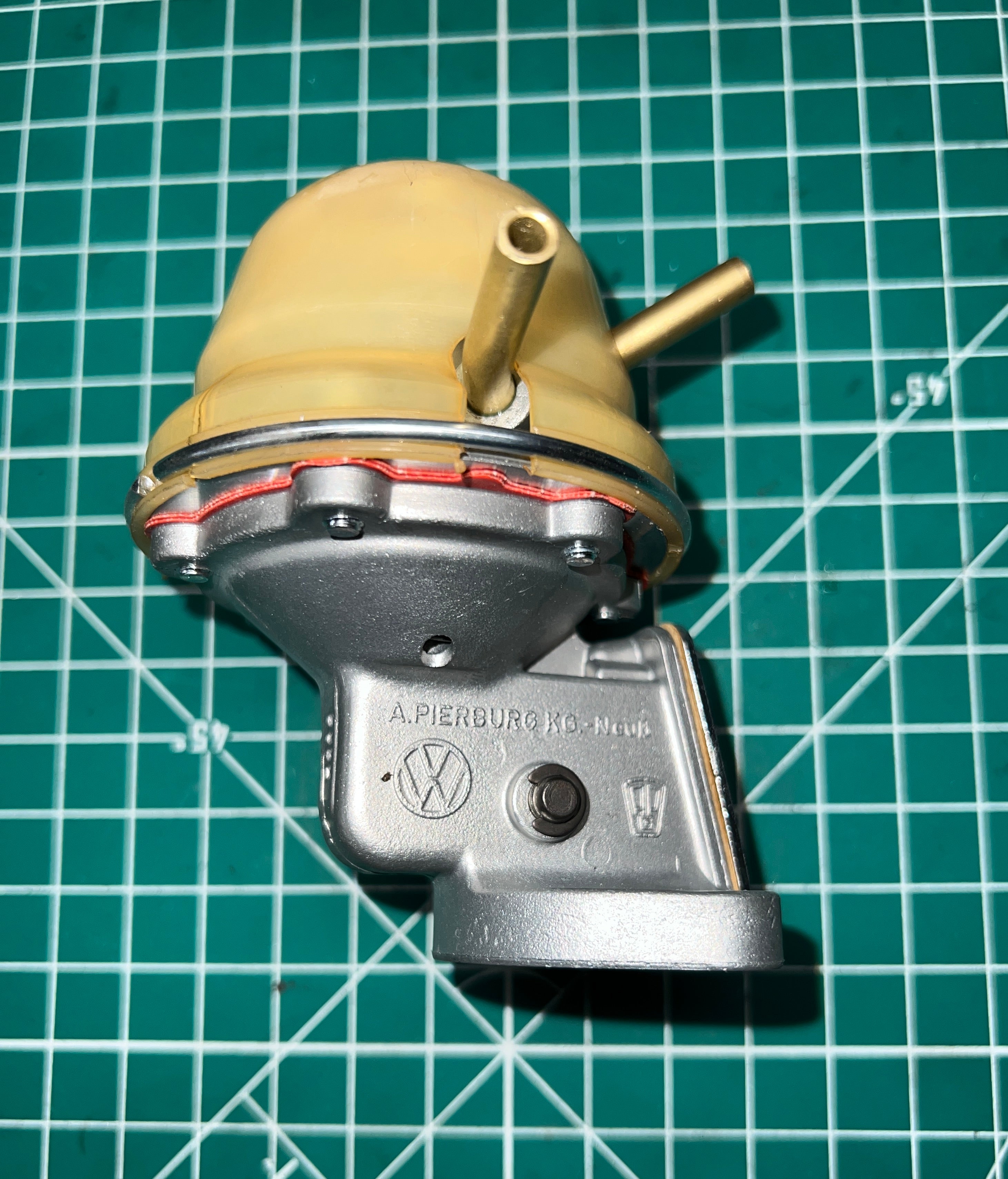 Type 3 rebuilt German Pierburg fuel pump original plastic top | Sparxwerks